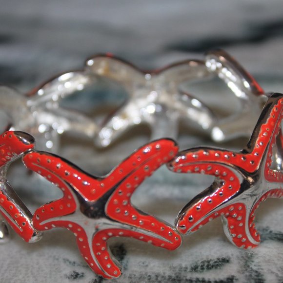 Sea Shack | Jewelry | Nwt Sea Life Orange Starfish Stretch Bracelet ...